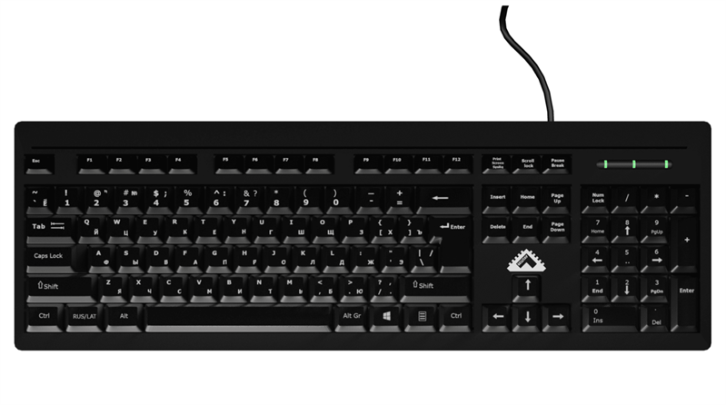 Клавиатура бештау КЛ104РУ 104 клавиши, USB, 1,8м, цвет русской/латинской раскладки Белый/Белый, черная