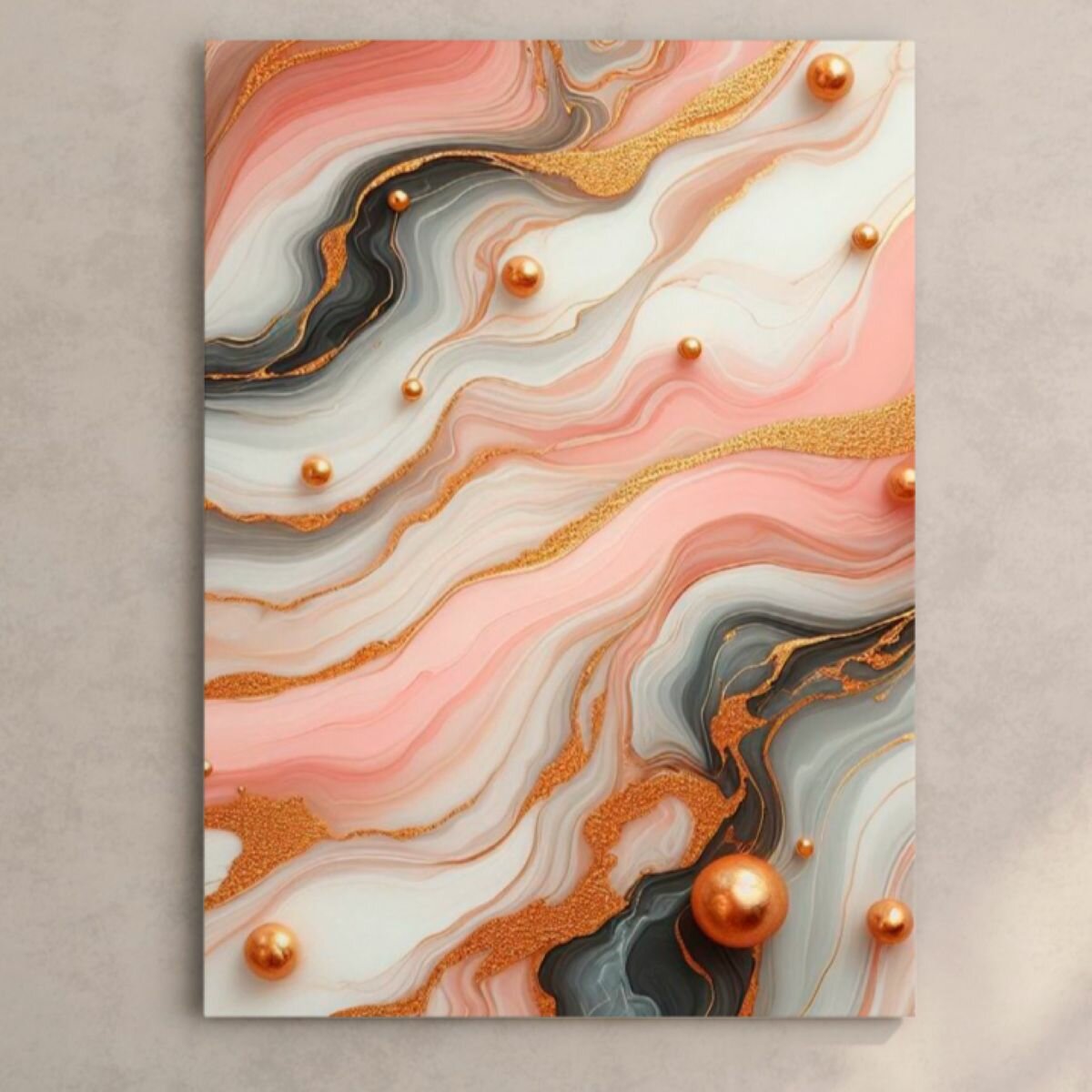 Картина на холсте 45 х 65 см. Абстракция в розовых тонах