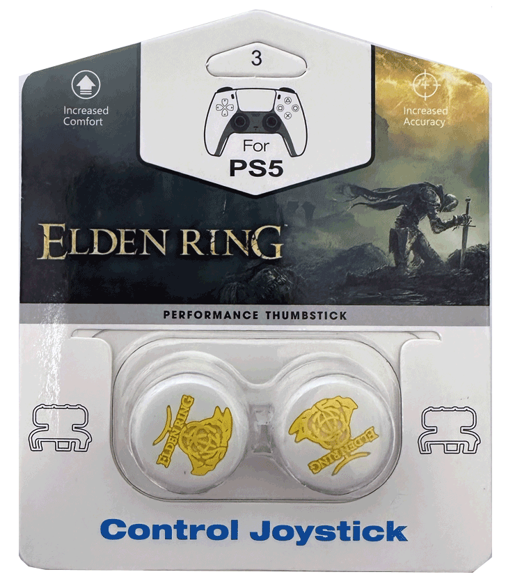 Силиконовые накладки + насадки на стики геймпада Sony PlayStation PS4/PS5 [Elden Ring][White]
