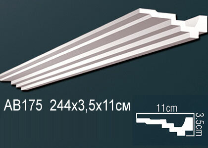 Карниз Perfect потолочный 110x35 мм плинтус полиуретановый под покраску AB 175-1 метр