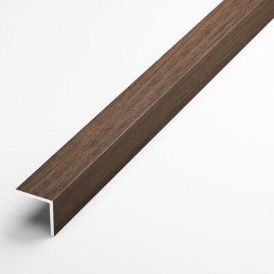 Уголок алюминиевый 10х10 мм, длина 2,7 м, профиль угловой внешний Лука УП 01-27, декор дуб мокко 061
