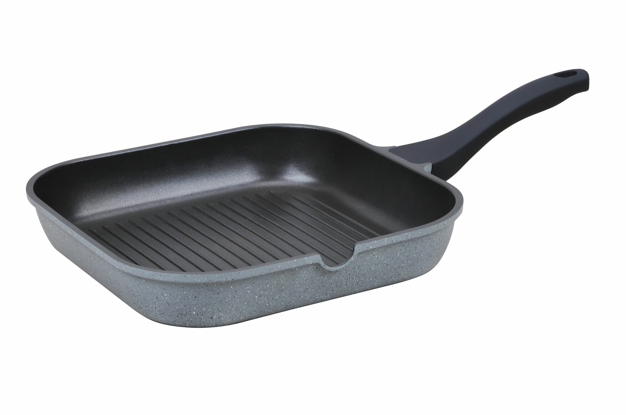 Сковорода-гриль алюминиевая Gipfel Greyce 0656 28 см, черный/серый