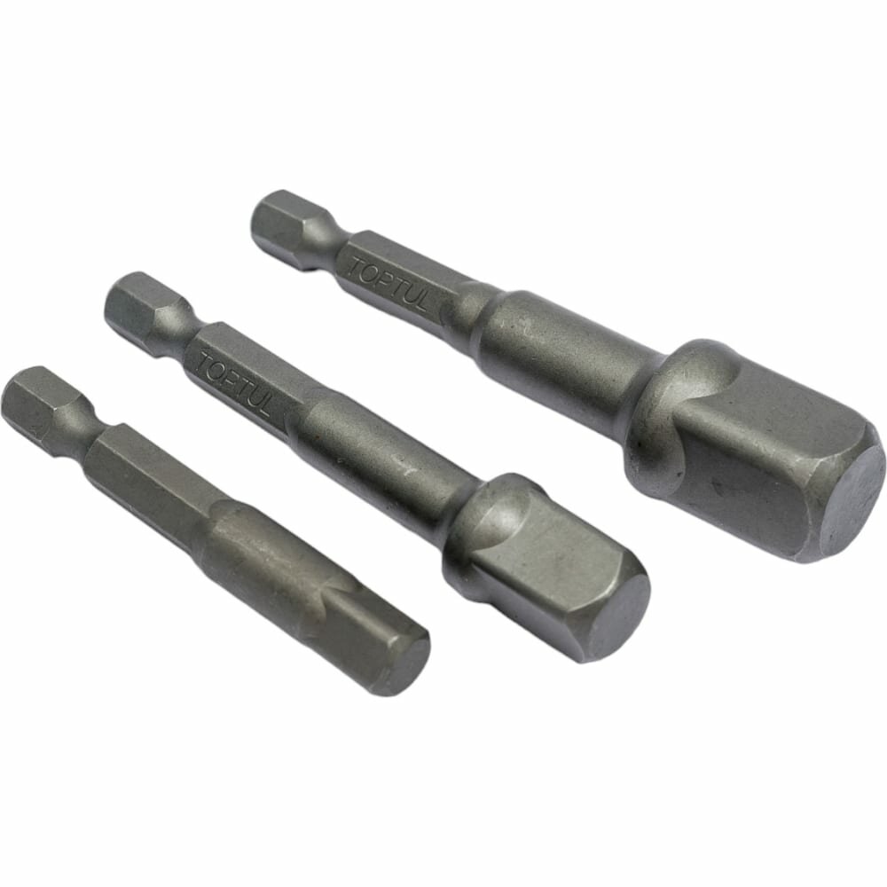 Набор переходников 1/4" под шуруповерт 3ед. (1/4", 3/8", 1/2") TOPTUL (GAAR0301)