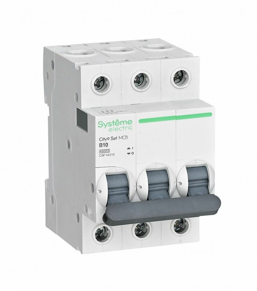 City9 Set Автоматический выключатель (АВ) B 10А 3P 4.5kA 400В, Systeme Electric, C9F14310