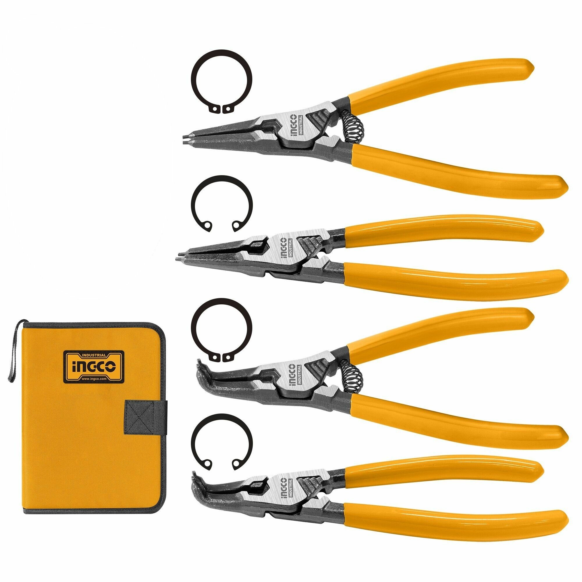 Набор съемников стопорных колец 180мм, 4 пред. INGCO HCCPS26180 в чехле