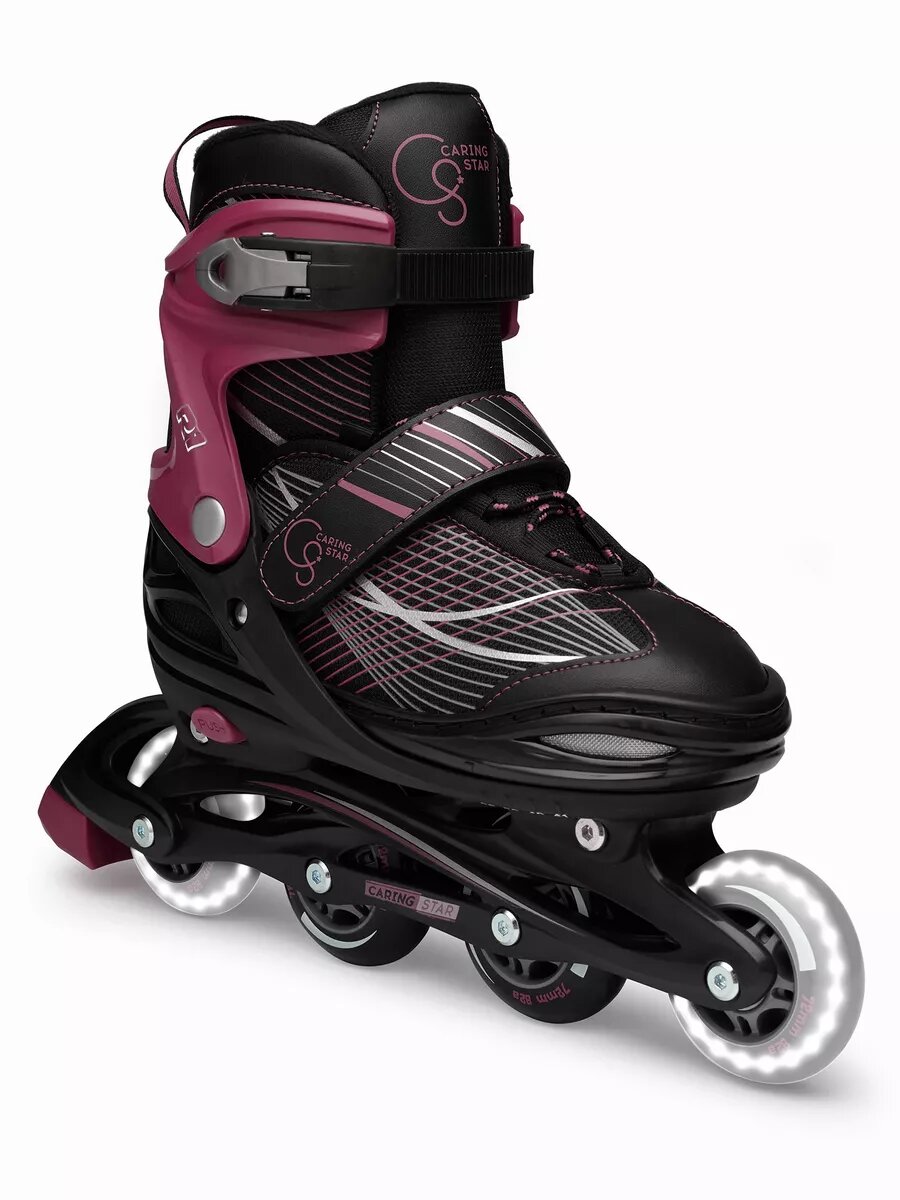 Роликовые коньки детские для мальчика, раздвижные, бордовые