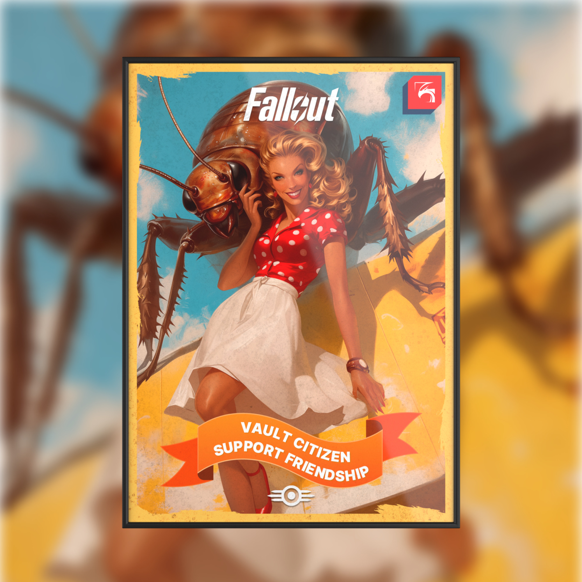 Постер в рамке на стену DigitalRazor Fallout Edition Type B 430x600mm, желтый, оранжевый — фото 1