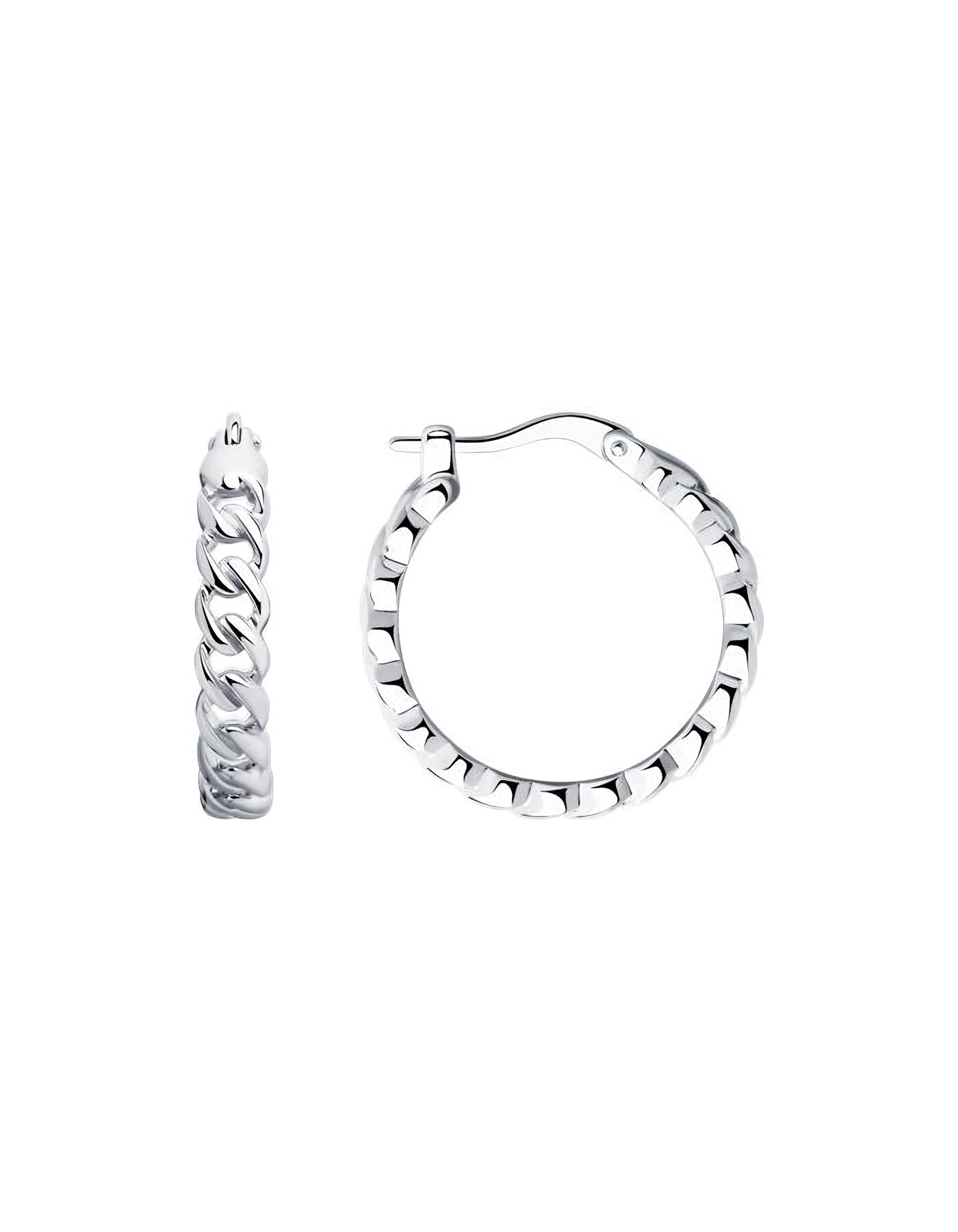 Серьги конго, серебро, 925 проба, родирование