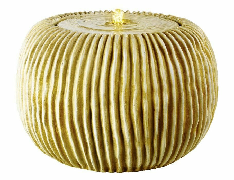 Декоративный садовый фонтан солерно, искусственный камень, песочный, тёплая белая LED-подсветка, 56х36 см, Kaemingk (Lumineo)