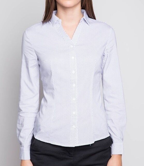 Блуза Женская офисная рубашка с длинным рукавом, размер 48