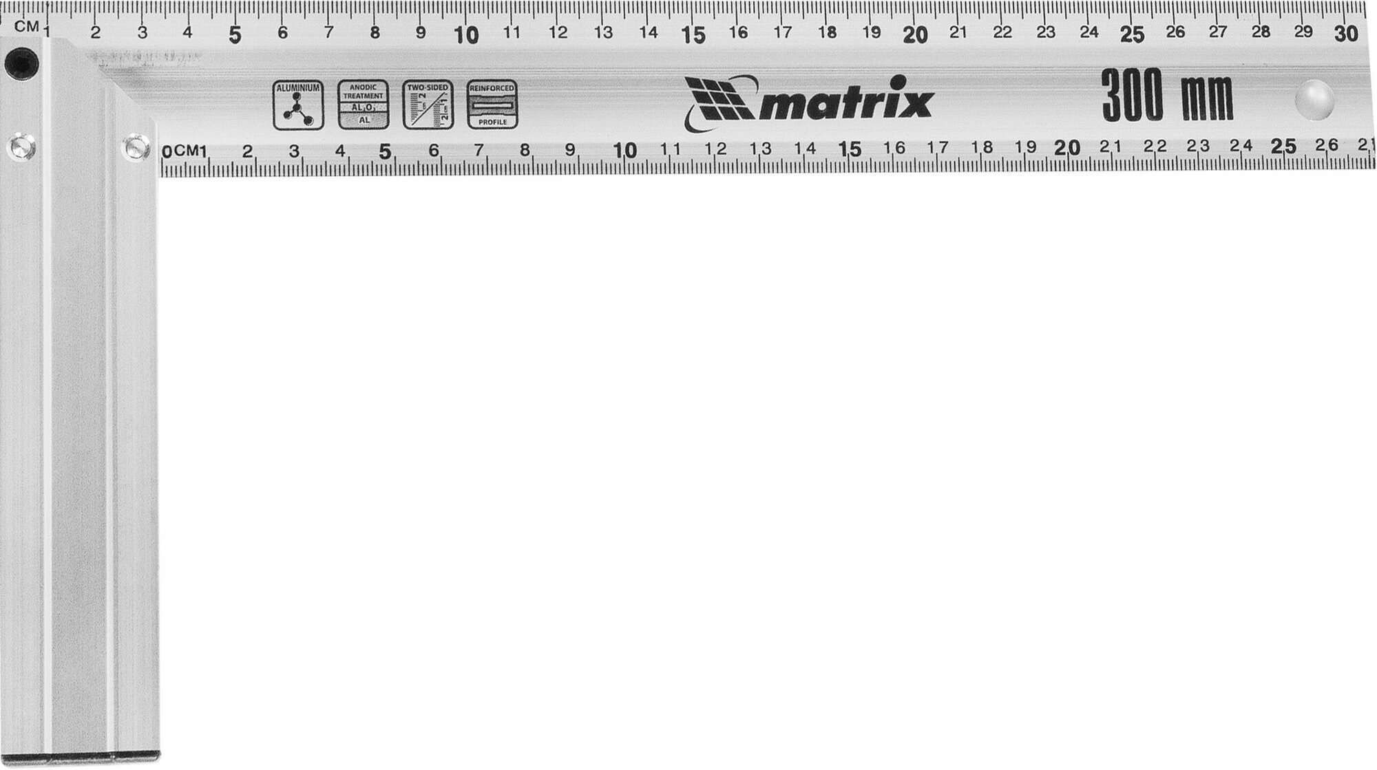 Угольник Matriх 300 мм алюминиевый