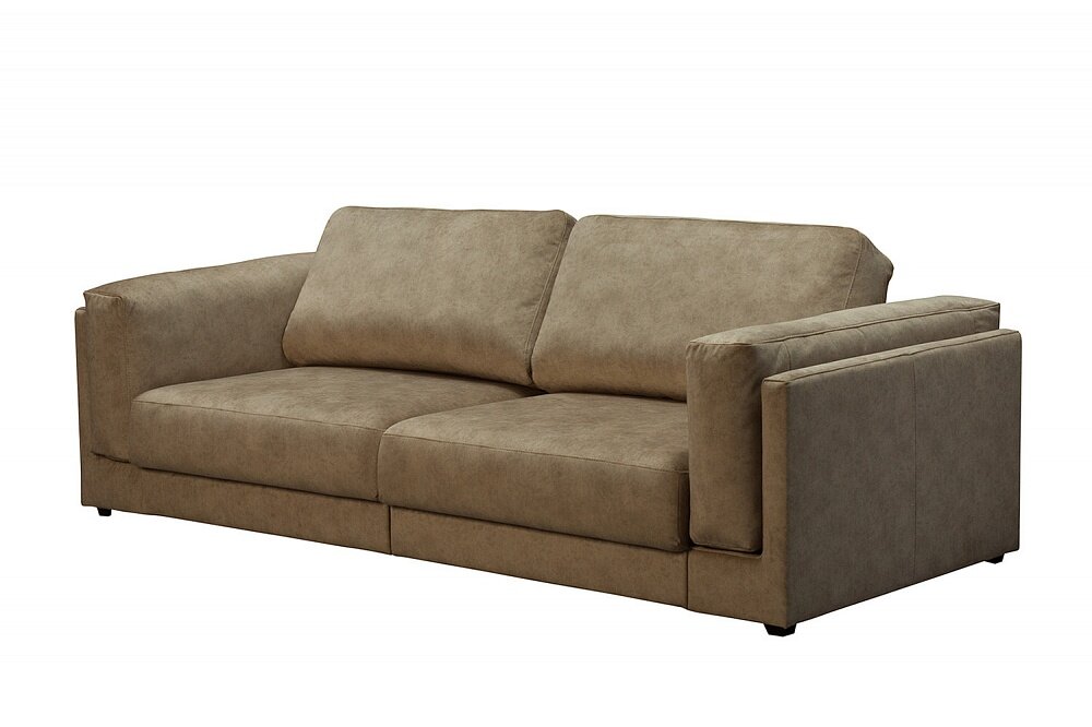 Прямой диван Сорренто бежевый, еврокнижка, 264х118х91 см, с ящиком для белья