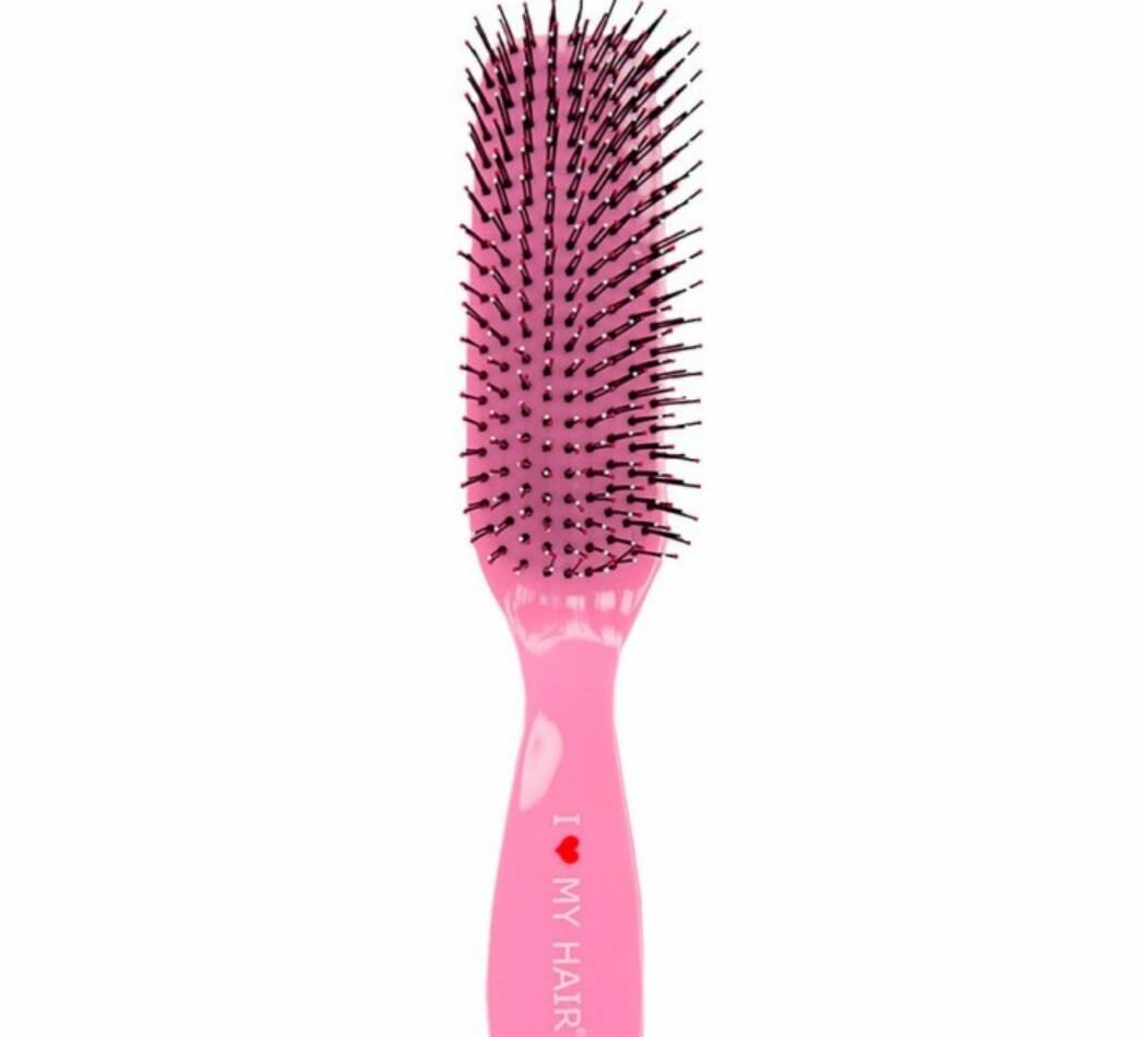 I LOVE MY HAIR, Spider Classic, Щетка парикмахерская, размер M, Розовая глянцевая