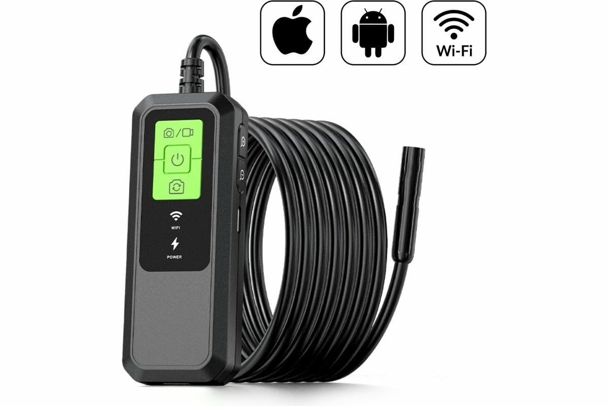 ICarTool Видеоэндоскоп-WIFI для смартфона/планшета, 3.5Мп (2560x1440), зонд 7.9мм, длина 3м IC-V803