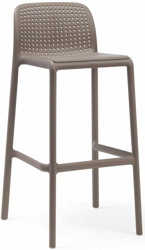 Стул барный NARDI Lido со спинкой, Италия, выдерживает до 120 кг, цвет тортора