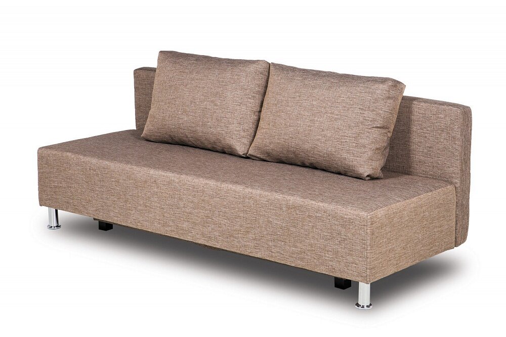 Прямой диван Парма бежевый, еврокнижка, 195х78х80 см, с ящиком для белья