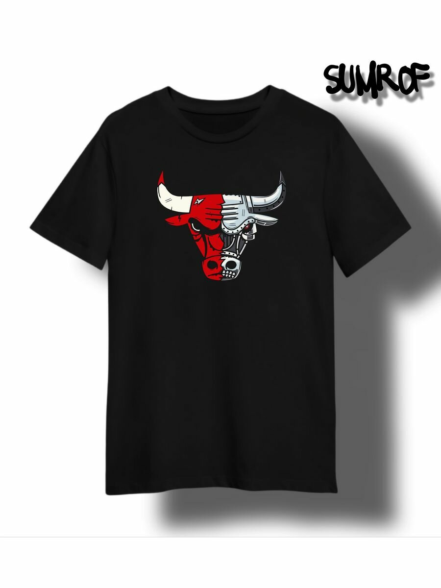 Футболка chicago чикаго буллс красный бык