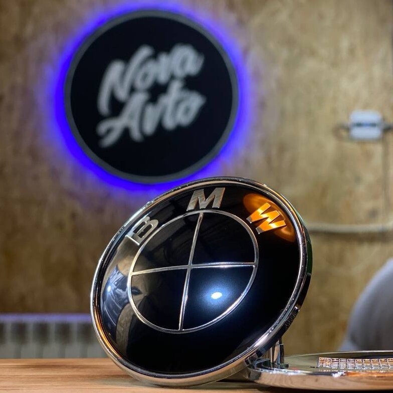 Эмблема значок шильдик логотип БМВ BMW 73мм черный 5114-8132375