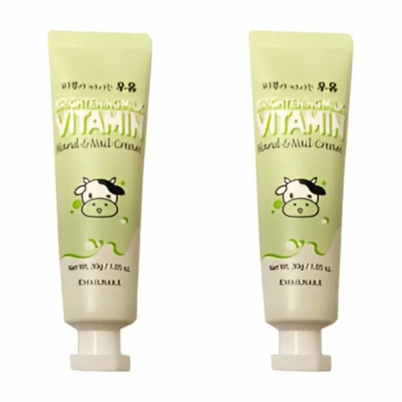 WELCOS Крем для рук и ногтей Kwailnara Brightening Milk Vitamin Hand & Nail Cream, 30 мл, 2 шт
