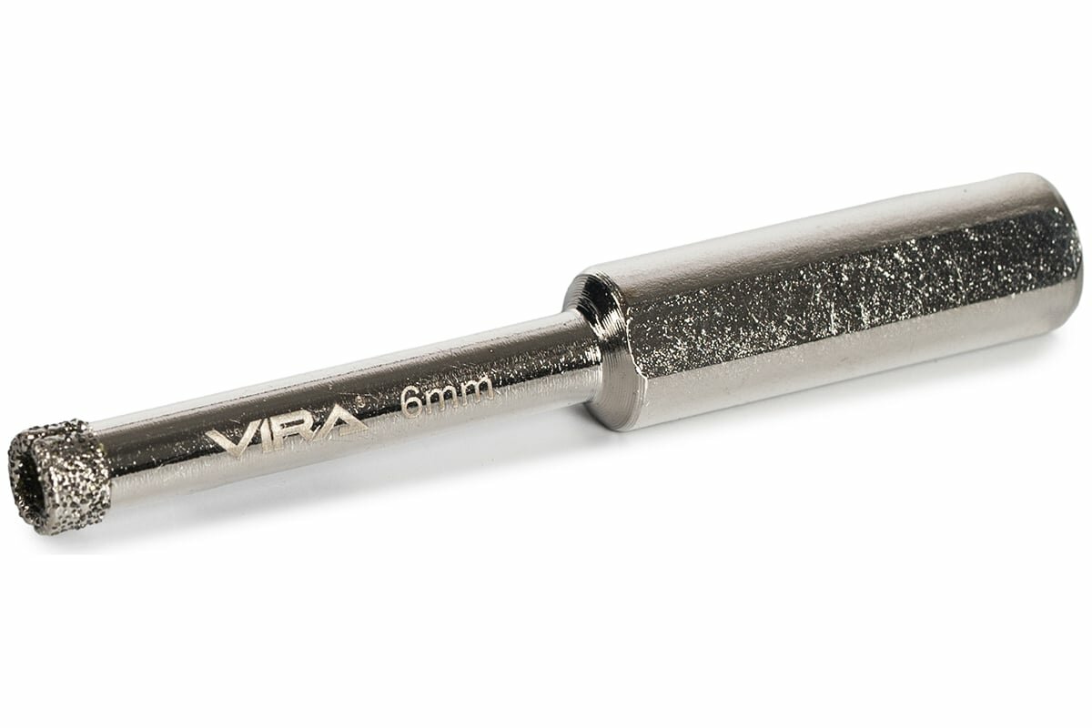 Коронка алмазная по керамике 6 мм VIRA 559512 с трехгранным хвостовиком с охлаждением
