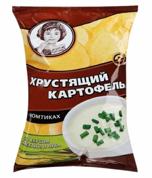 Хрустящий Картофель Чипсы в ломтиках, Сметана, Лук, 160 г