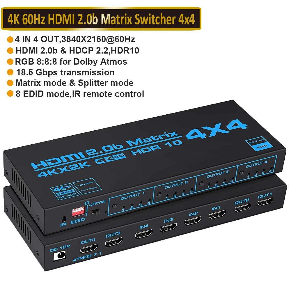 Матричный коммутатор HDMI 4x4 Ugreen