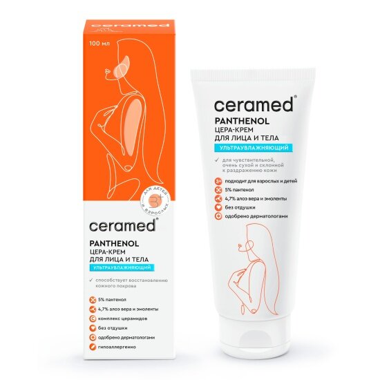 Цера-крем для лица и тела Ceramed ультраувлажняющий, с Д-пантенолом, 100 мл