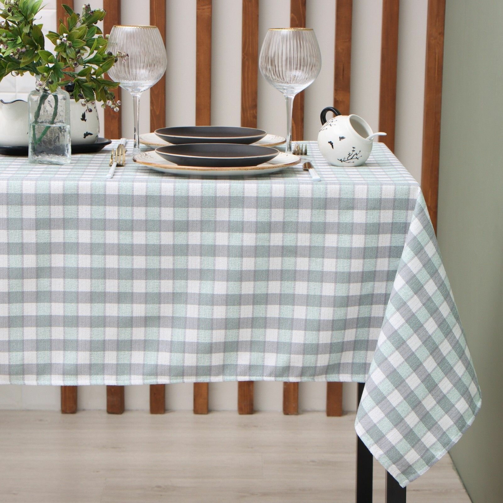 Скатерть Этель цв. серый 140х180 см, 100% п/э