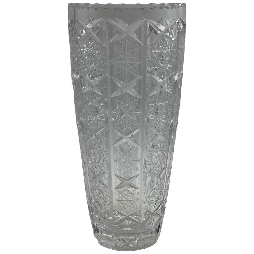 Ваза "Снежинка", 25 см, хрусталь, алмазная грань, 1970-1980 гг, ГДР