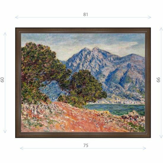 Картина Декор Депо Клода Моне Кап Мартен 1884 Матовая бумага в раме без стекла 66х81 см, DDK55029E21W75H60P24