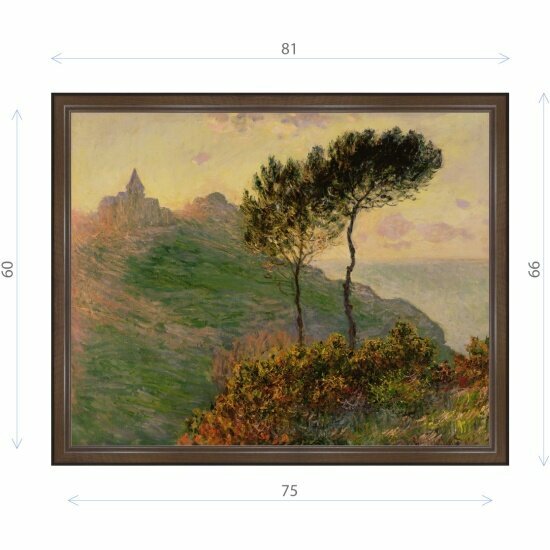 Картина Декор Депо Клода Моне Церковь в Аренжвилле Матовая бумага в раме без стекла 66х81 см