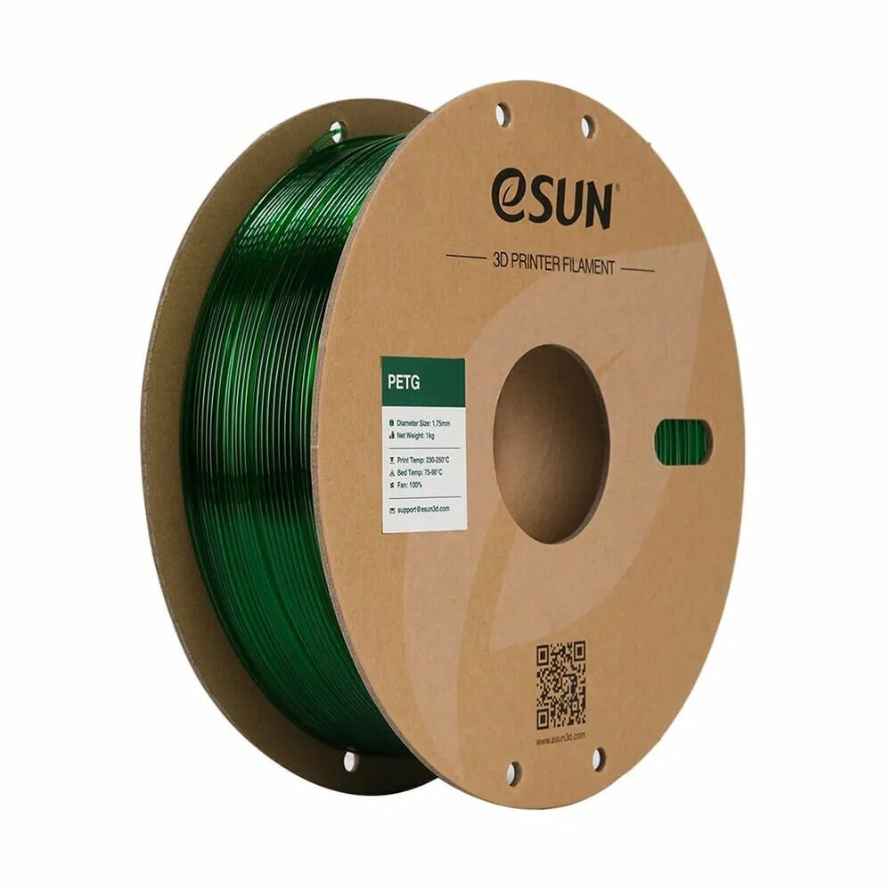 Катушка PETG-пластика ESUN 1.75 мм 1 кг, зелёная PETG175T-G1P1