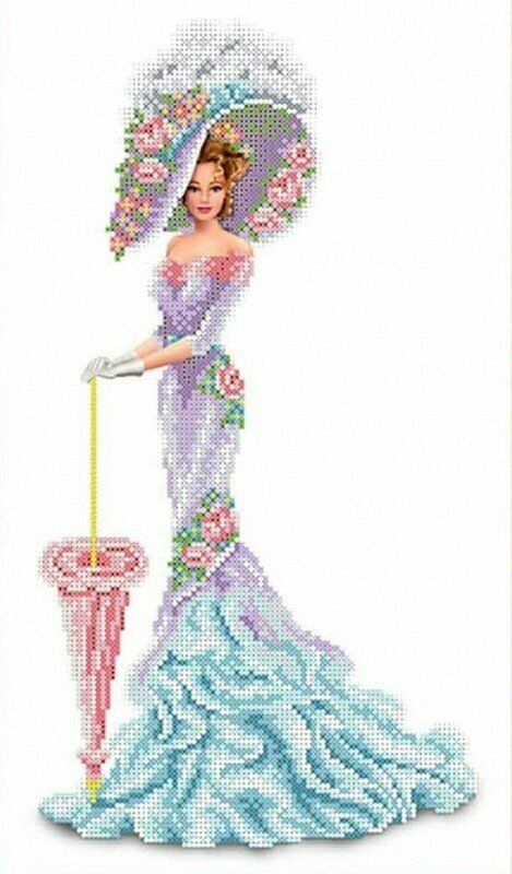 Набор для вышивания Каролинка #кблн(Ч) 3012 Леди, Вышивка бисером, 23.7 х 39 см