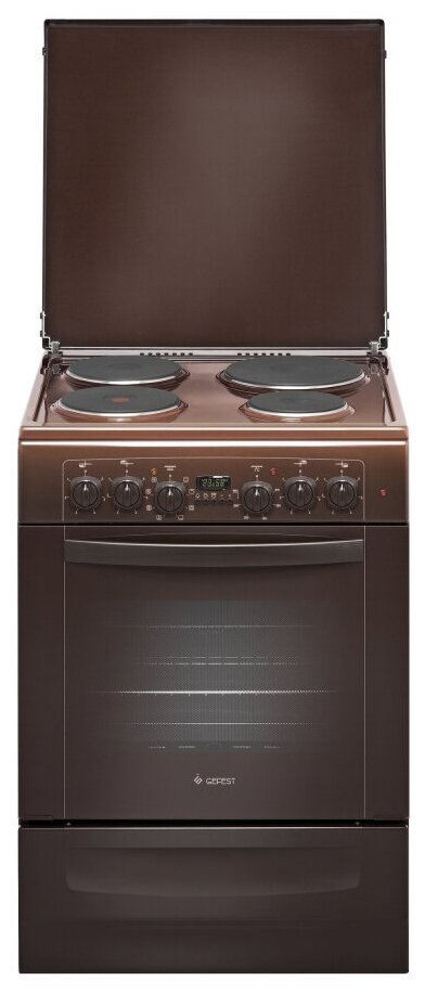 Плита Gefest ЭП Н Д 6140-03, электрическая, 4 конфорки, 7700Вт, 52л, коричневая