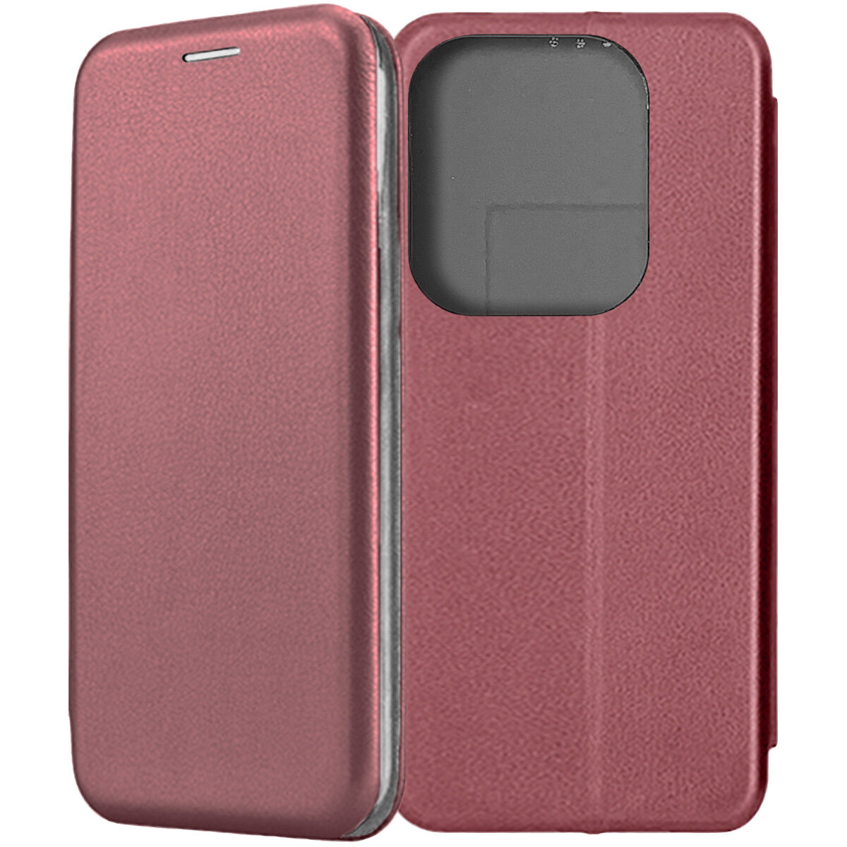 Чехол-книжка для Infinix HOT 40 / Pro темно-красный / подставка, отделение для карт