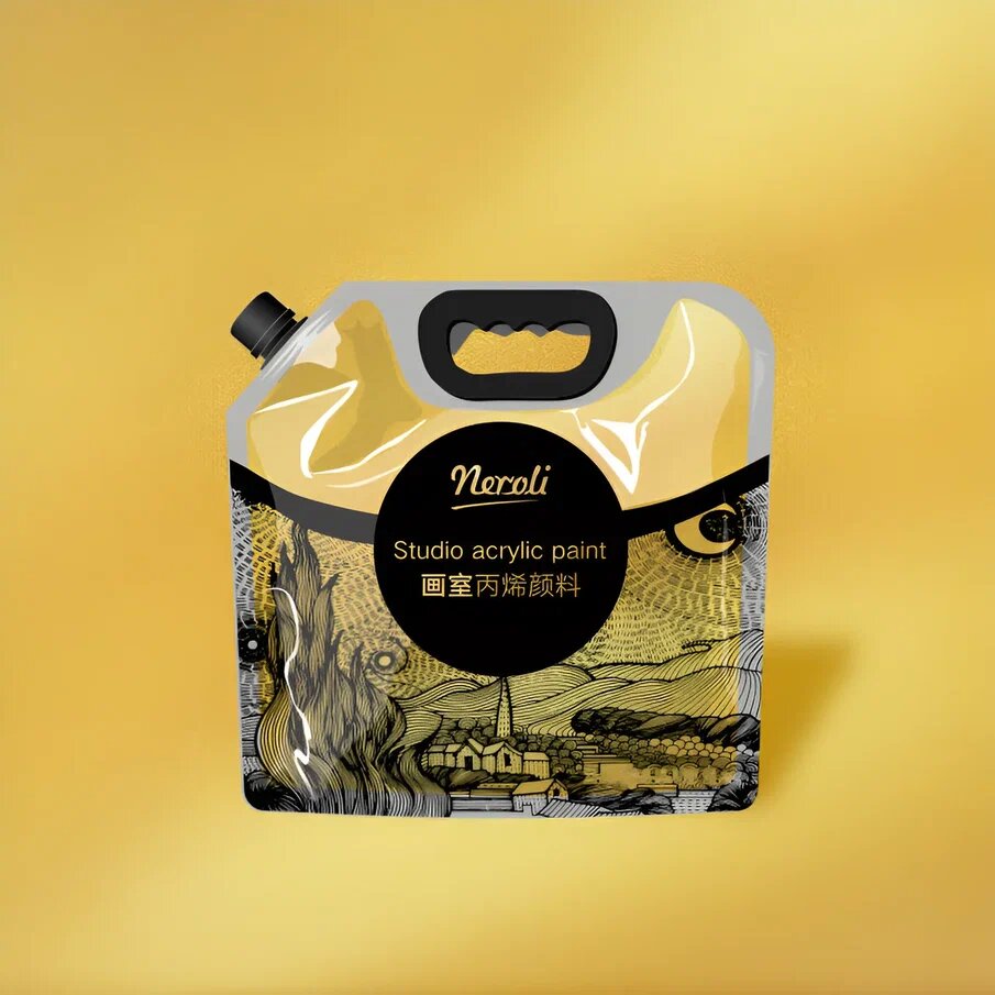 Акриловая краска Neroli в пакете, водостойкая, золотой, 1 л