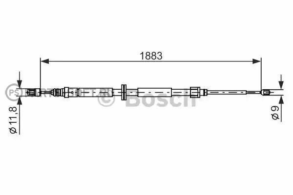 BOSCH 1987482302 Трос ручного тормоза L