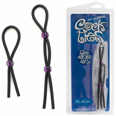 54275 Doc Johnson Cock Ties, черный. Утяжки на пенис