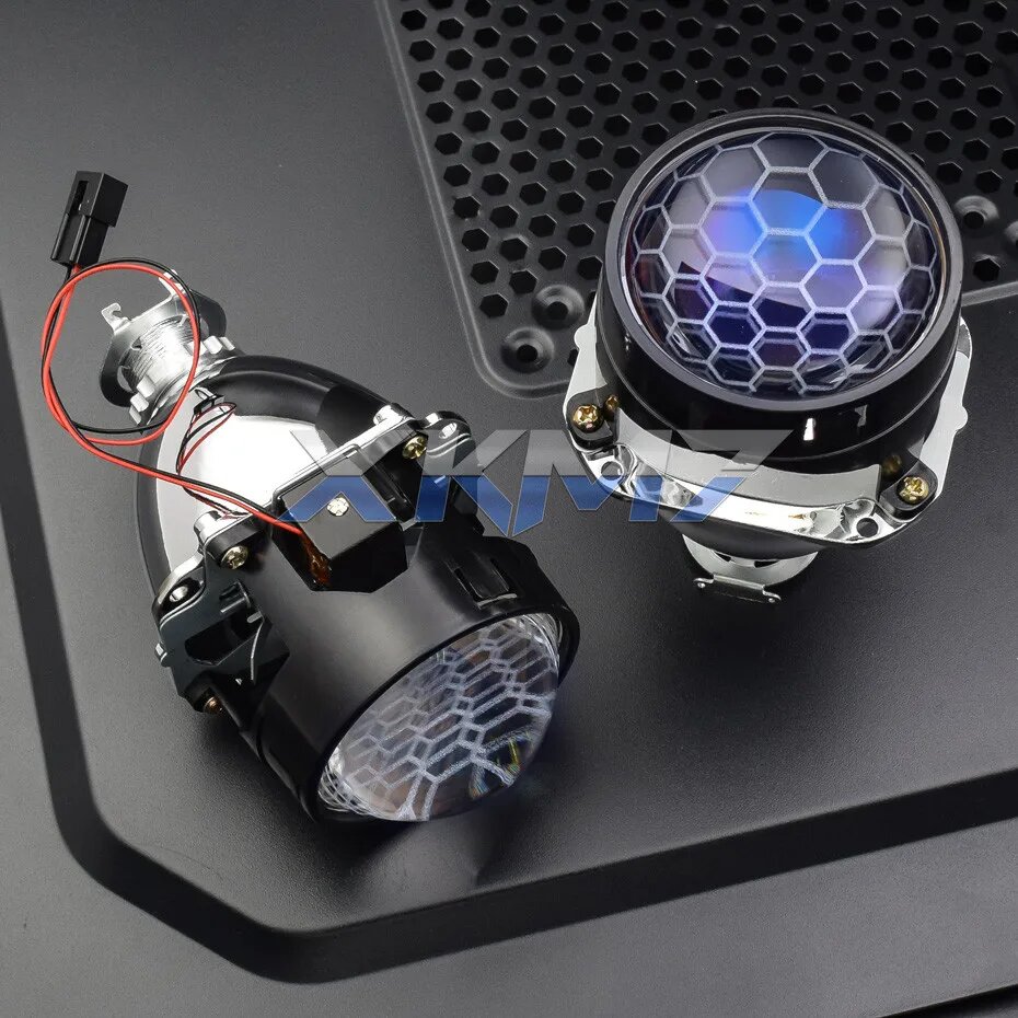 Биксеноновые линзы для фар, проектора линзы фары автомобильные, светодиодные ангельские глазки, 2,5-дюймовые сотовые линзы для модернизации фар, ходовые огни для авто, H4 H7 H1 тюнинг, аксессуары для авто Without Shrouds