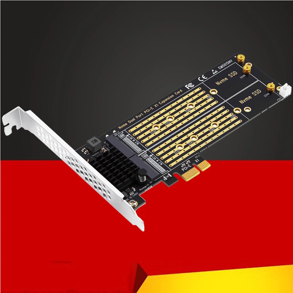 REM.AI Адаптер PCIe To M2 NVME 2-портовый