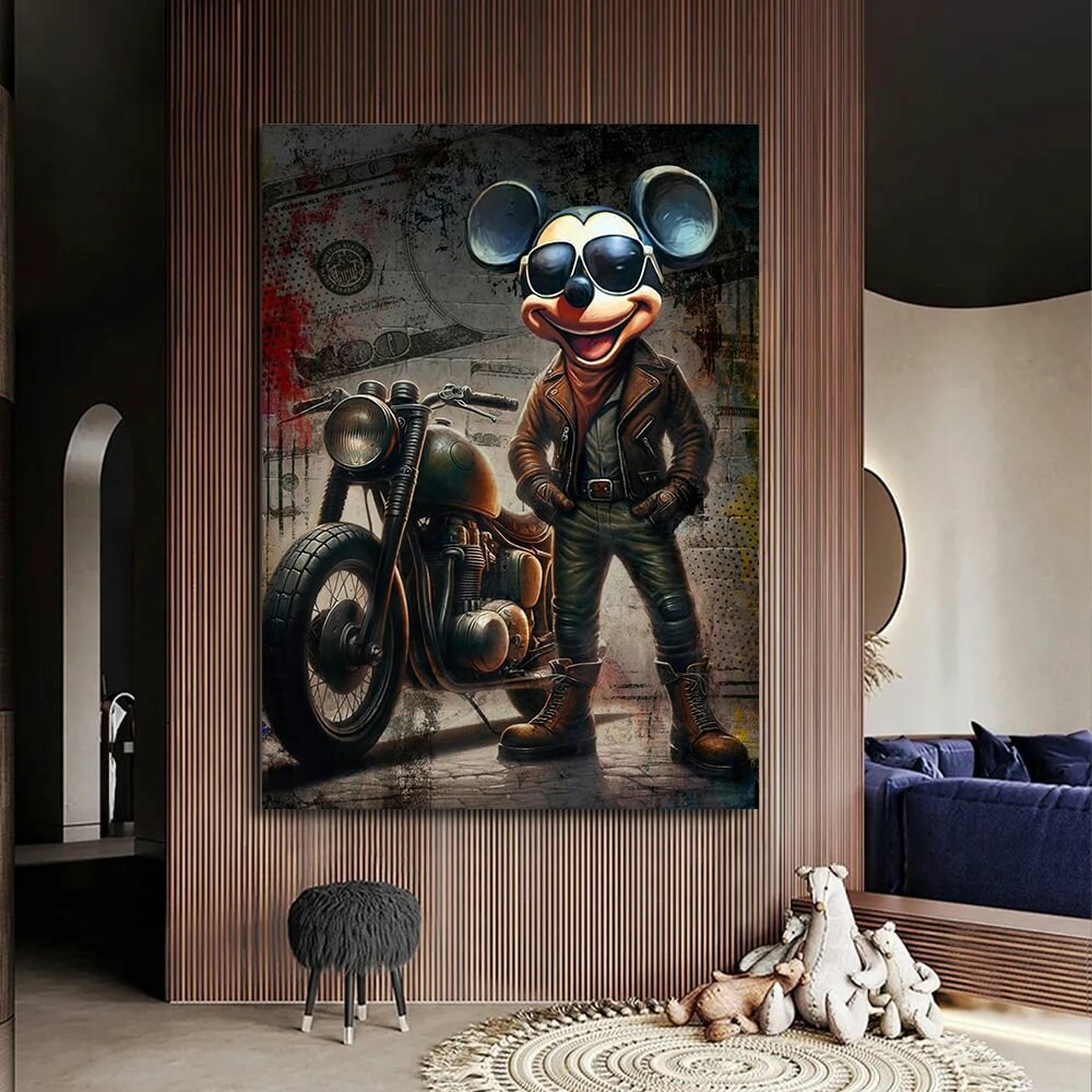 Картина ВсеКартины. тут "Микки Маус", холст, на подрамнике, 30x40 см