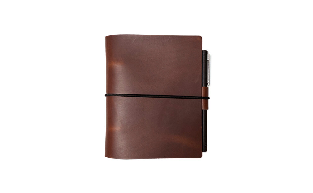 Блокнот кожаный А6 на кольцах, записная книжка маленькая коричневая DOSTIEN