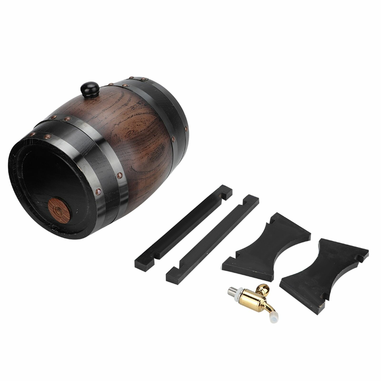 3L Винный бочонок из дуба с черно-полосным дизайном для дома и кафе