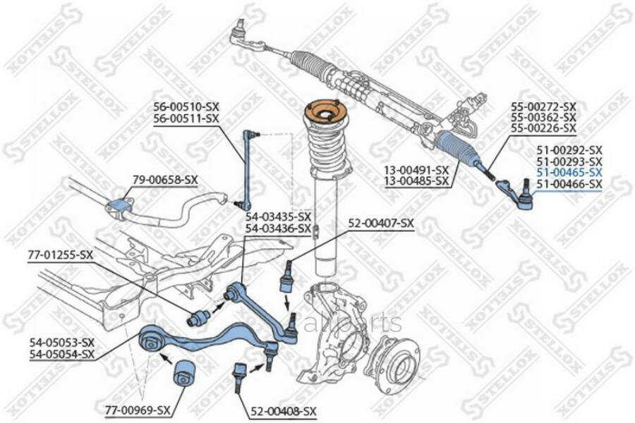 STELLOX 5100465SX наконечник рулевой левый!\ BMW E84/E90/E91/E92 05>