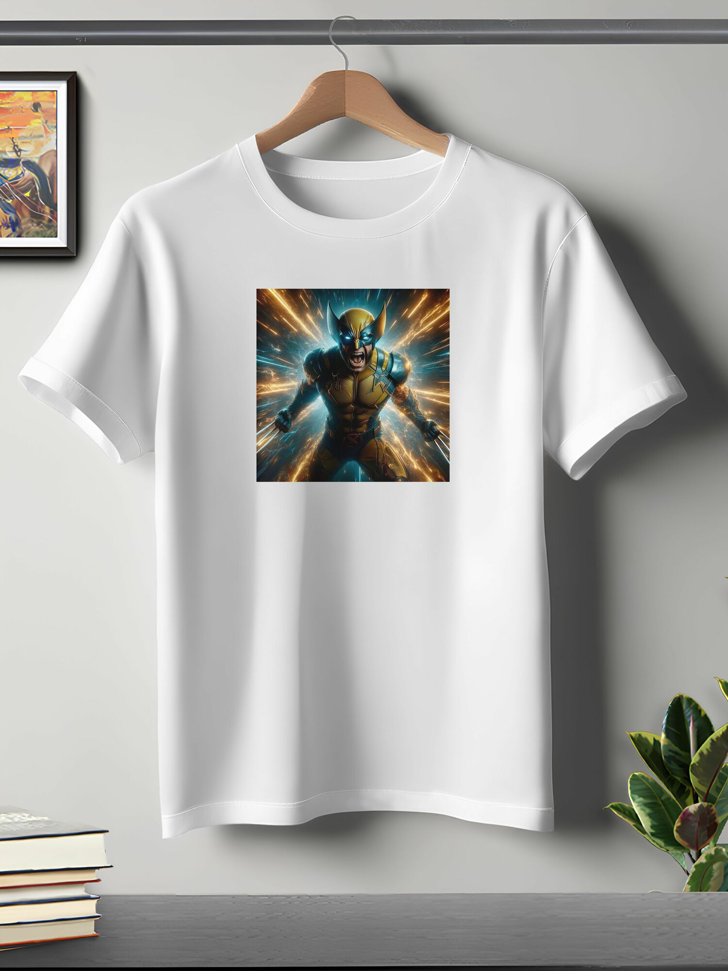 Футболка  Детская ONEQ 134 (9-10) размер с принтом Россомаха, белая