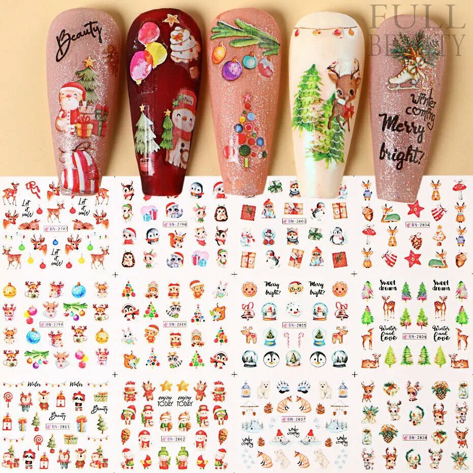 2024 Хэллоуин, наклейки для дизайна ногтей, тыква, призрак, Водные Наклейки, дизайнерский слайдер, украшение для маникюра, скелет, паук