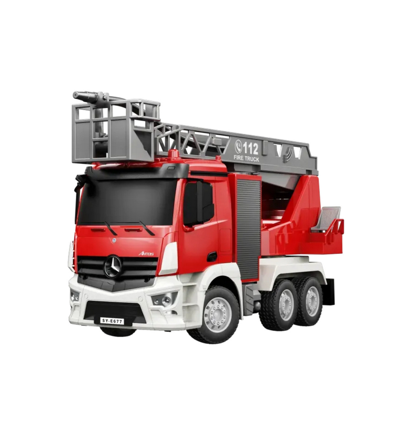 Радиоуправляемая пожарная машина Double Eagle Mercedes-Benz ANTOS 1/26 2.4G брызгает водой RTR