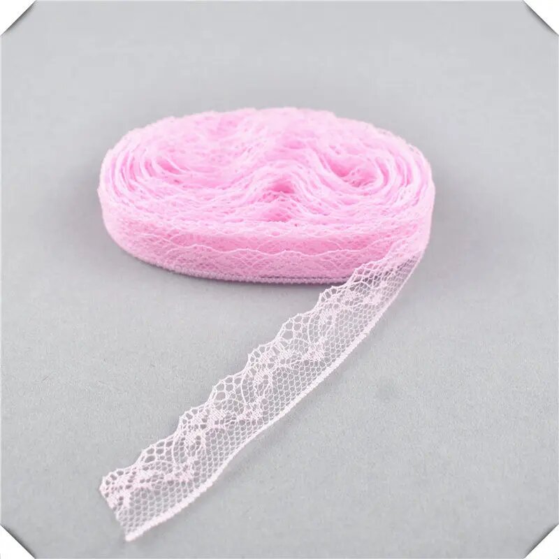 Африканская кружевная ткань 10 ярдов, белая кружевная лента 1.8 см WHxmsh Розовый, Light Pink