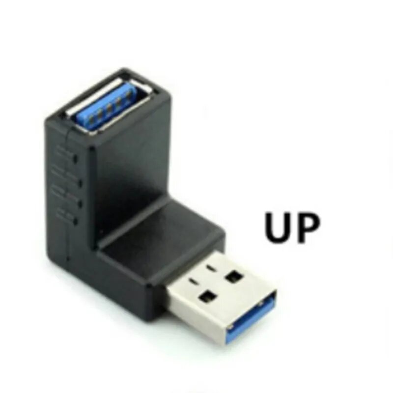 Угловой USB 2.0 адаптер черный/синий