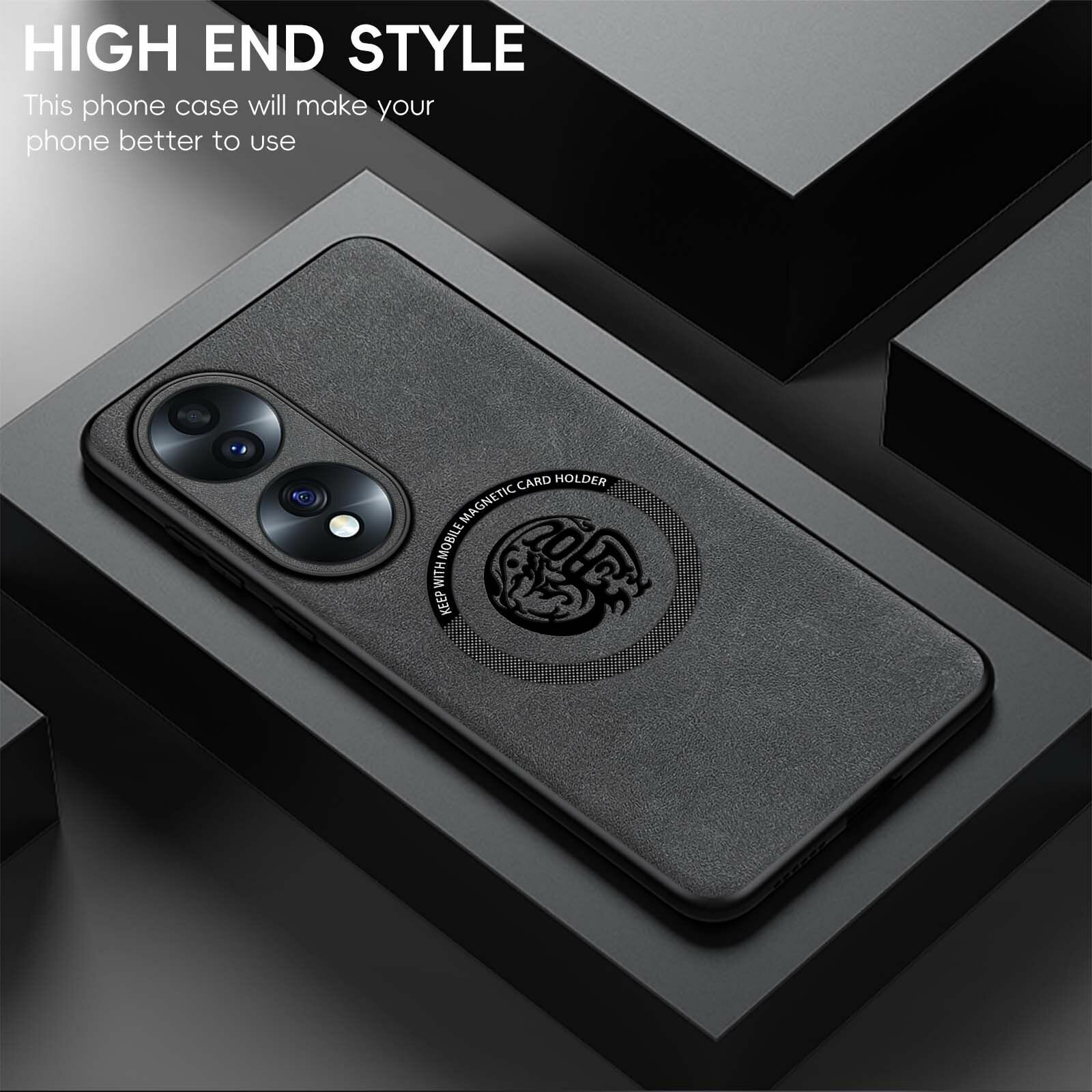Чехол для смартфона Honor 70 / Хонор 70 Роскошная кожа magsafe противоударный , Защита от падения, Корпус мобильного телефона с защитой камеры
